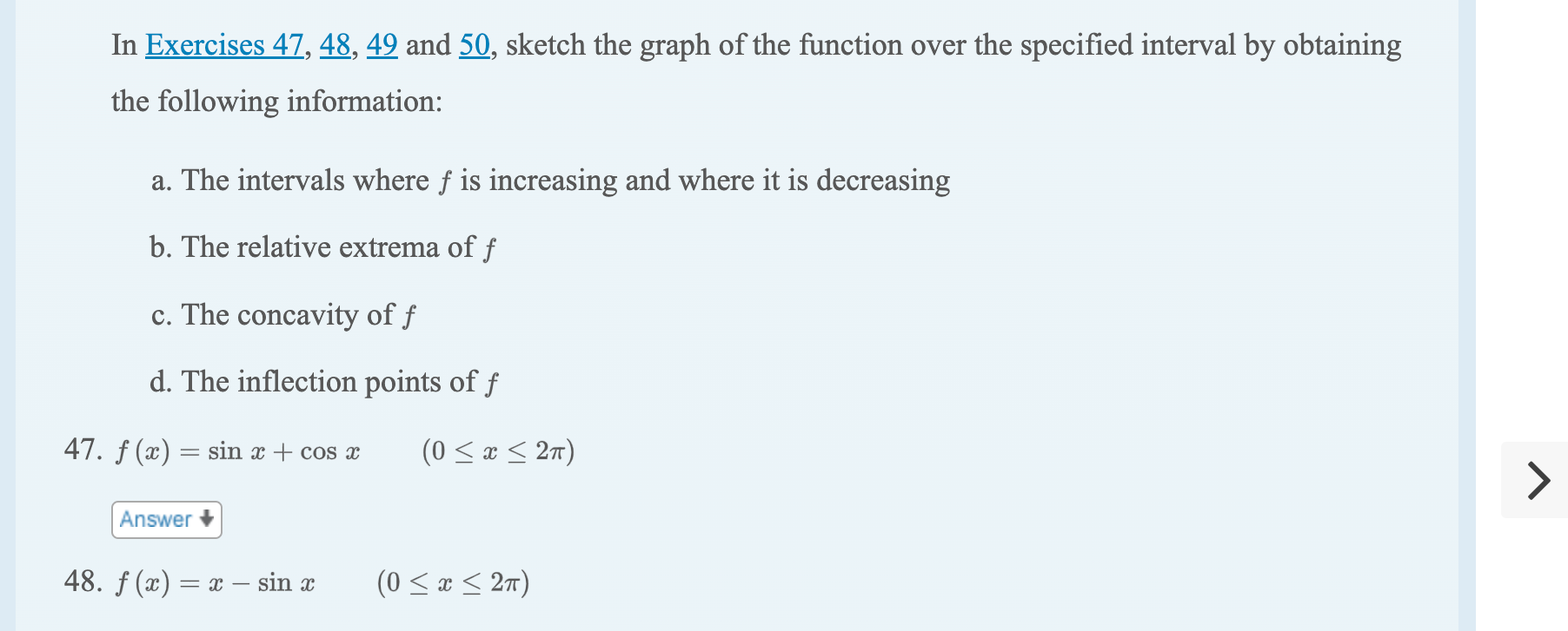 Solved In Exercises 47, 48,49 and 50, sketch the graph of | Chegg.com