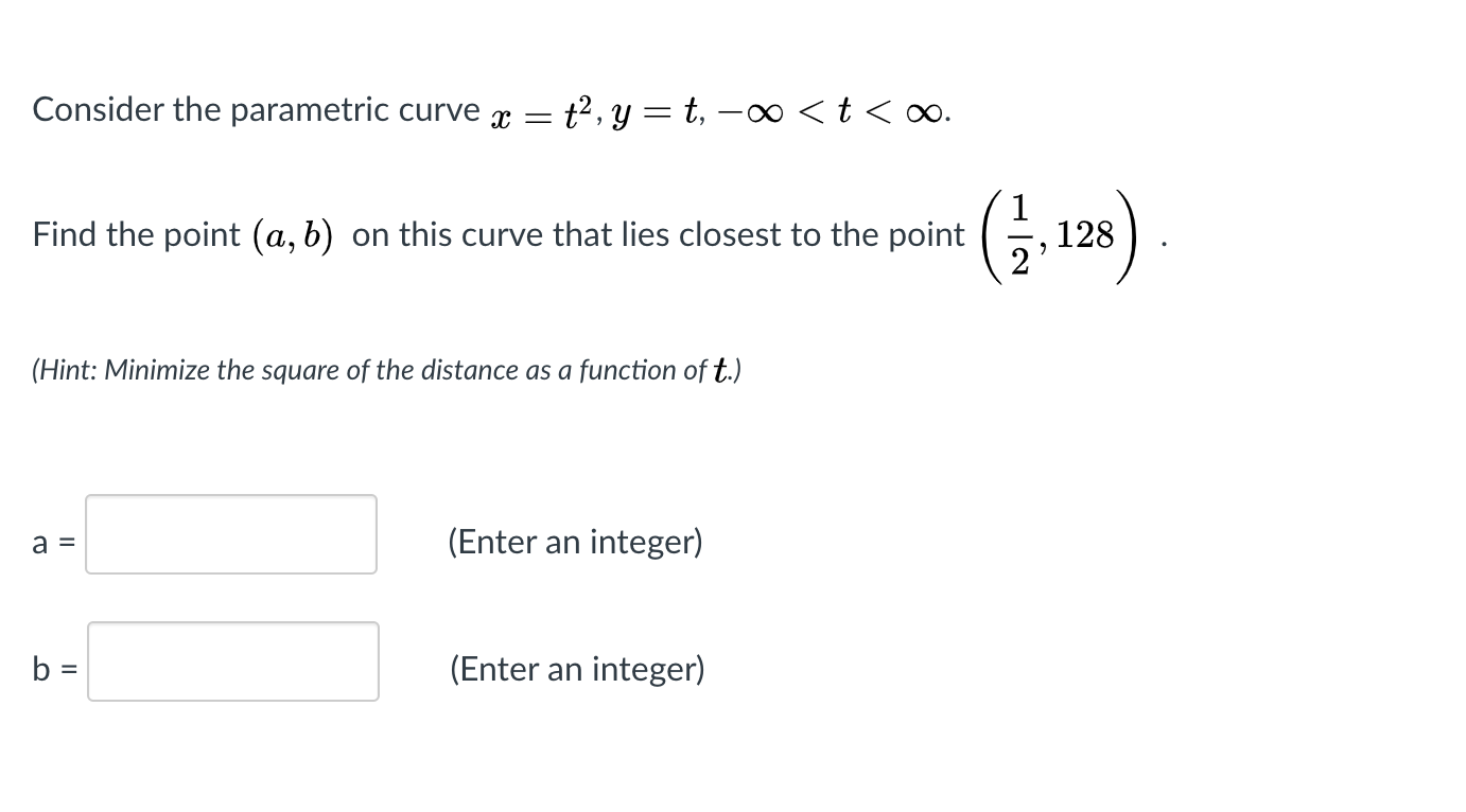 Solved Consider the parametric curve x = t2, y=t, - | Chegg.com