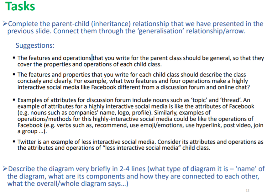 Tasks Complete the parent-child inheritance) | Chegg.com