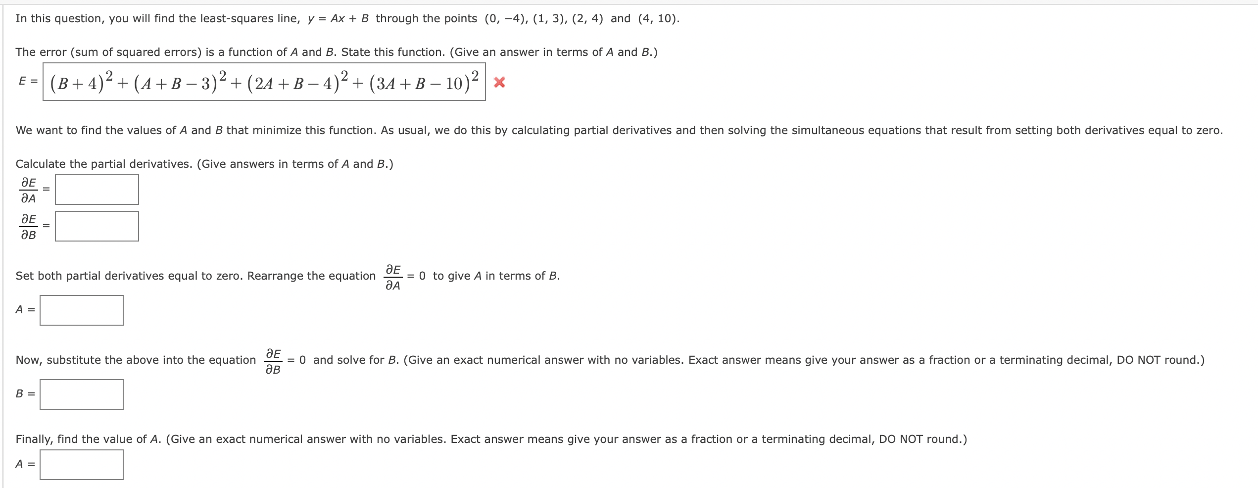 Solved In this question, you will find the least-squares | Chegg.com