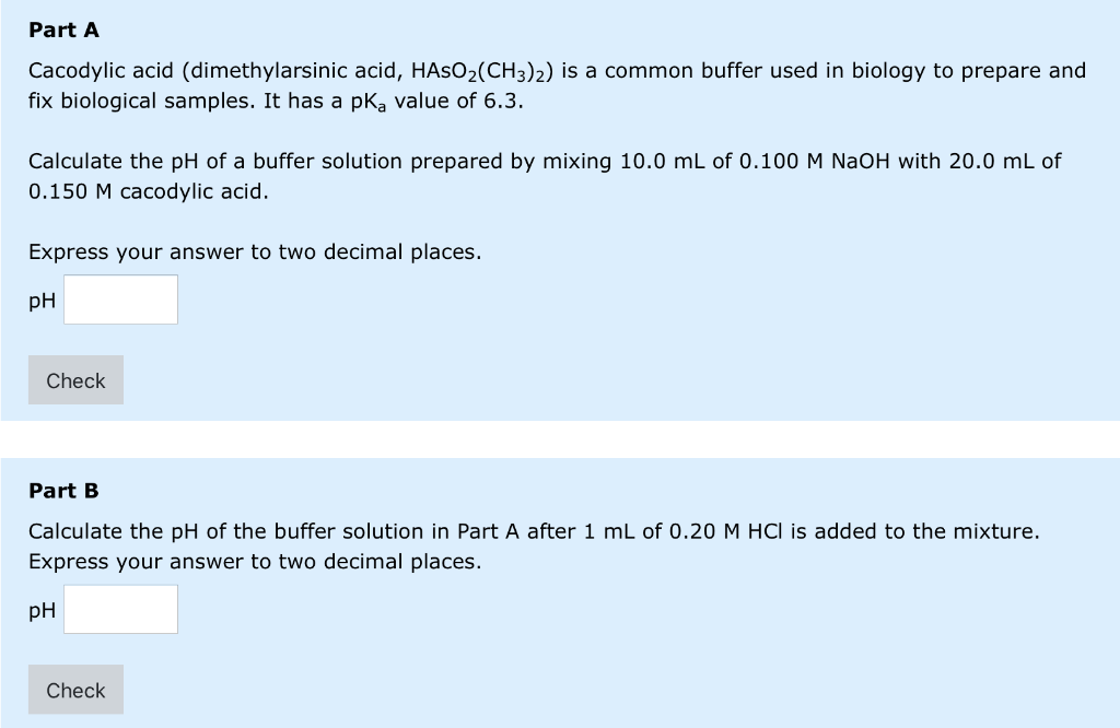 Solved Part A Cacodylic acid (dimethylarsinic acid, | Chegg.com