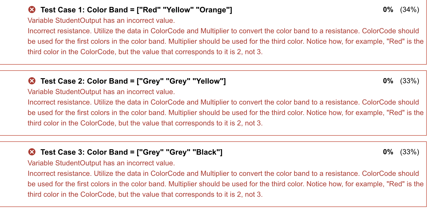 Solved Table 1: Color Codes (ColorCode)Task 3: Function - | Chegg.com