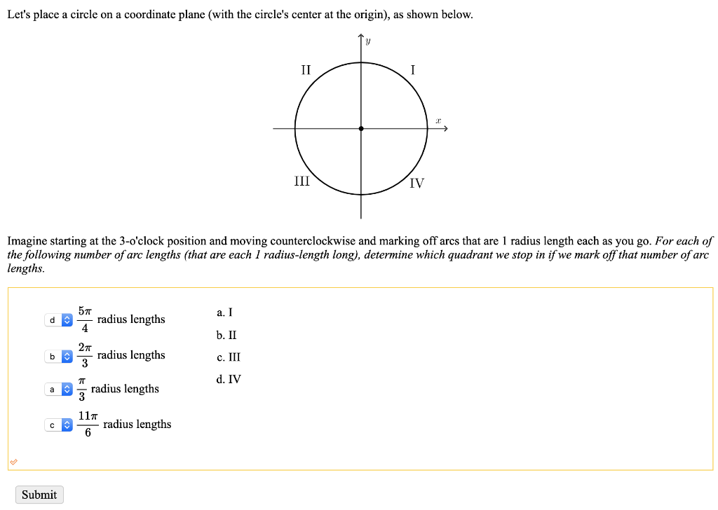 Solved Let's place a circle on a coordinate plane (with the | Chegg.com