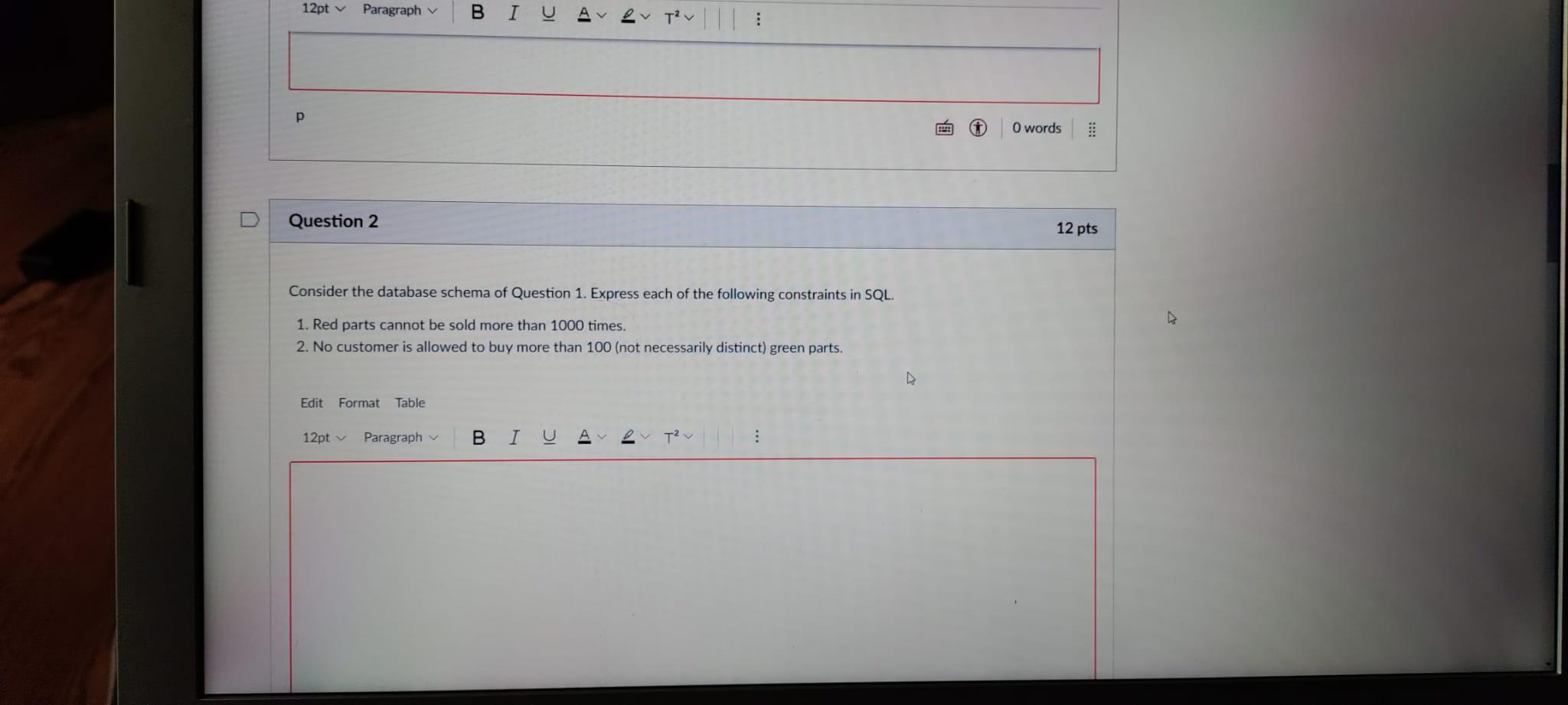 Solved Question 1 48 pts Consider the following database | Chegg.com