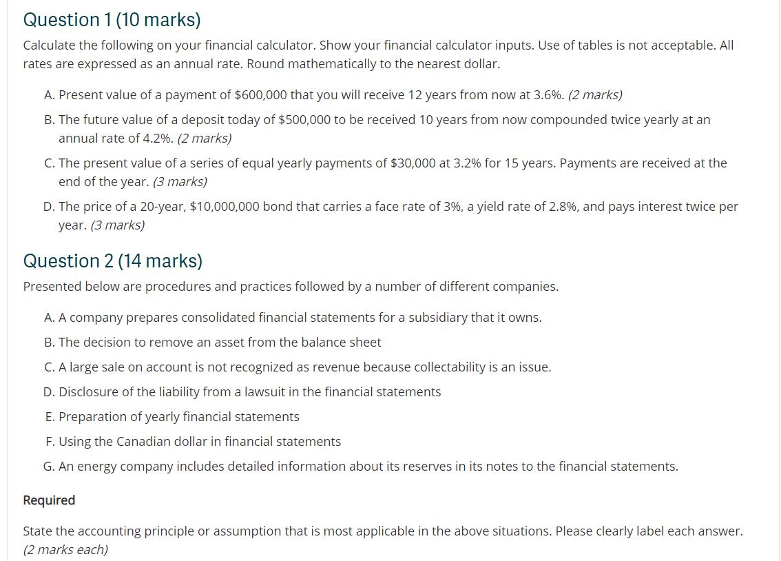 Solved ion 1 10 Marks Calculate The Following On Your Chegg