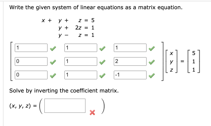 Solved by an EXPERT Write the given system of ﻿linear equations as ﻿a ...