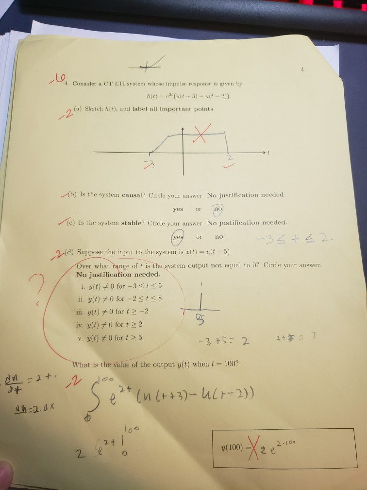 Solved 4. Consider a CT LTI system whose impulse response is | Chegg.com