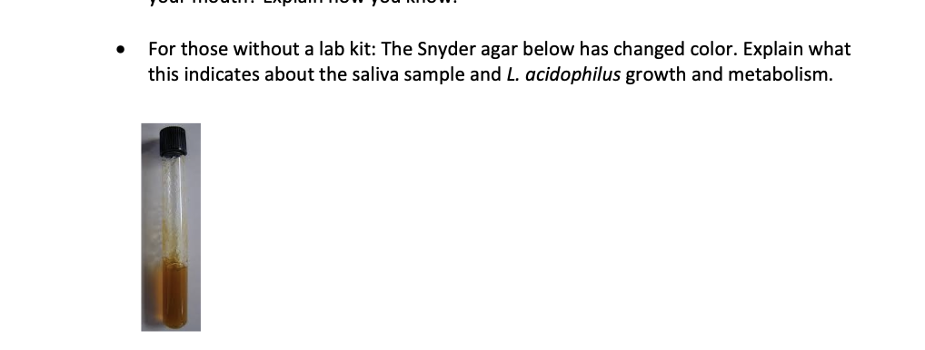 Solved For those without a lab kit: The Snyder agar below | Chegg.com