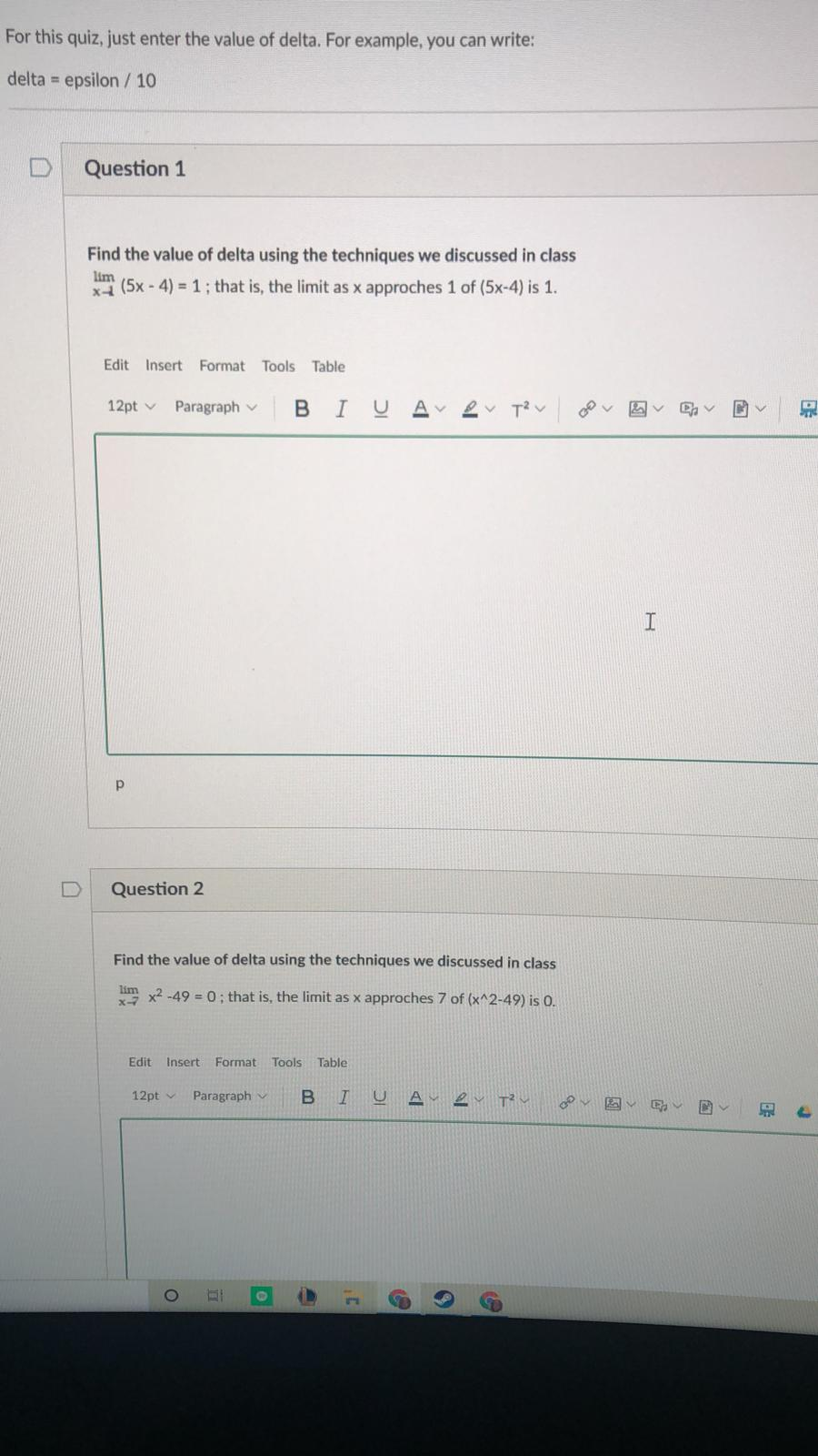 Solved For this quiz, just enter the value of delta. For | Chegg.com