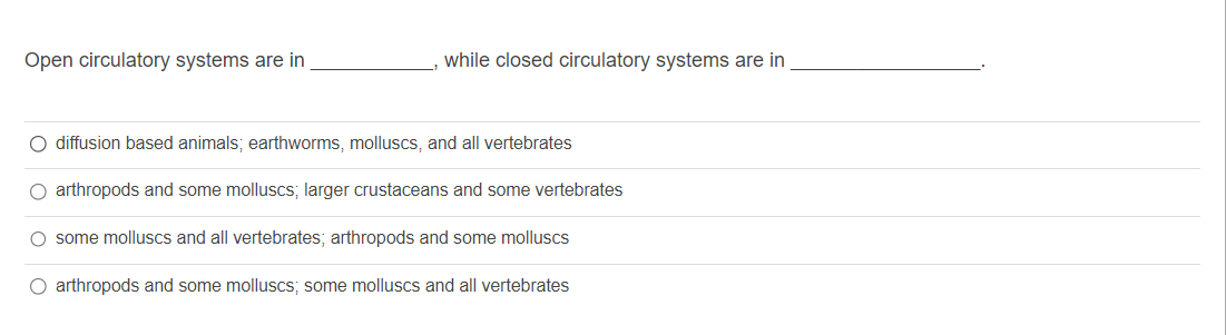 Solved Open circulatory systems are in while closed | Chegg.com