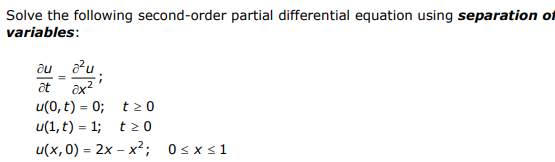 Solved Solve the following second-order partial differential | Chegg.com