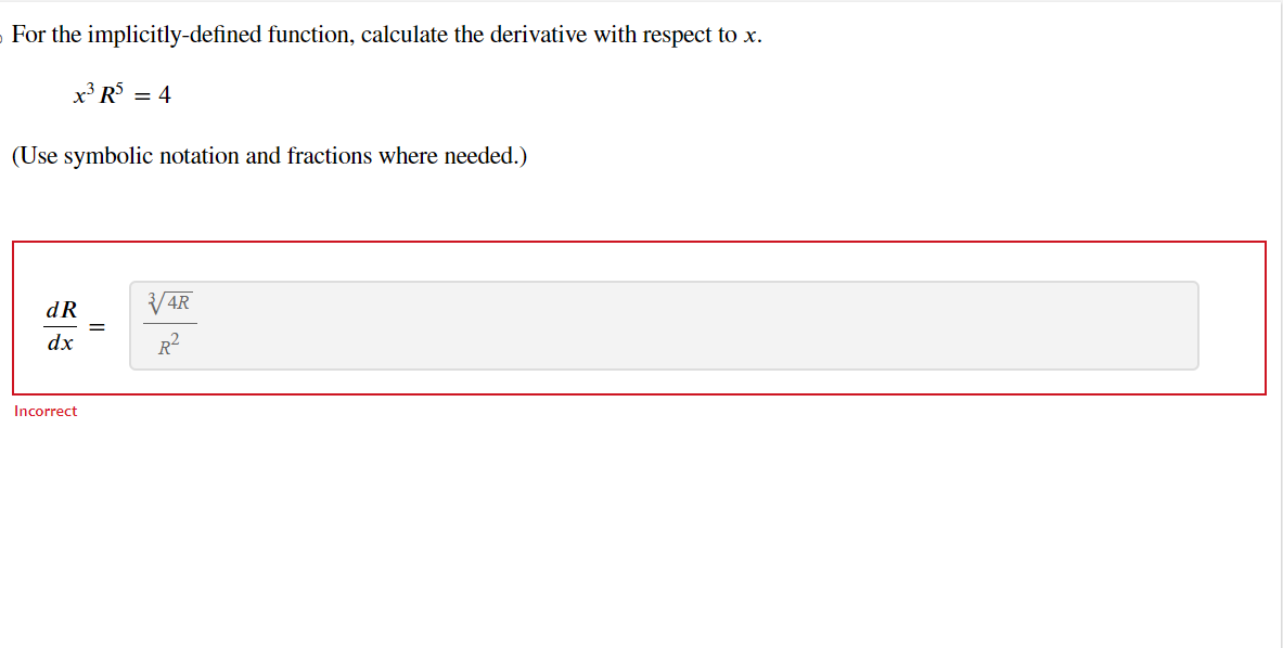 Solved For the implicitly-defined function, calculate the | Chegg.com