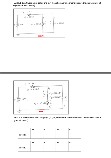 Solved TASK 1.1: Construct circuits below and plot the | Chegg.com