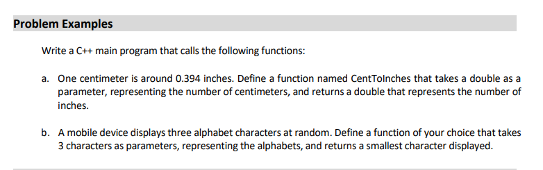 Solved Write a C++ main program that calls the following | Chegg.com