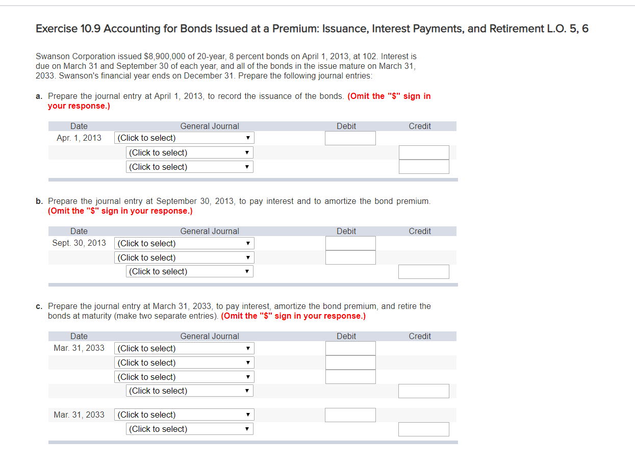 Solved Exercise 10.9 Accounting for Bonds Issued at a | Chegg.com