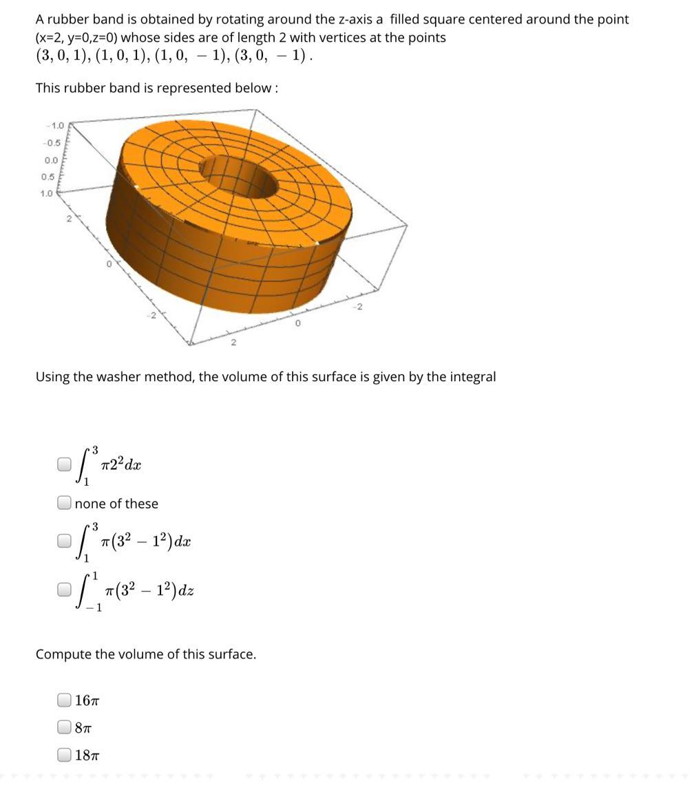 Solved A rubber band is obtained by rotating around the | Chegg.com