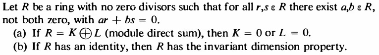 Let R be a ring with no zero divisors such that for | Chegg.com