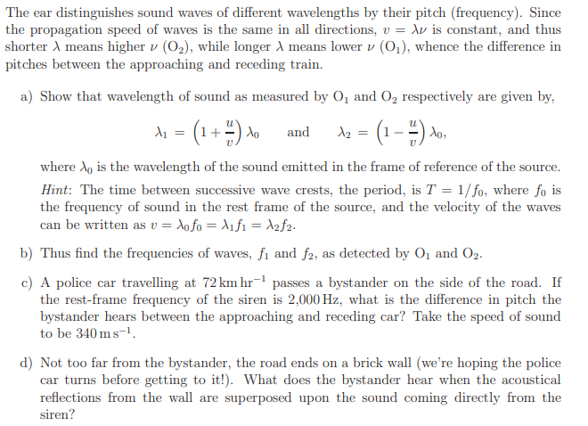 Solved Problem 3. The Doppler effect is a phenomenon that | Chegg.com