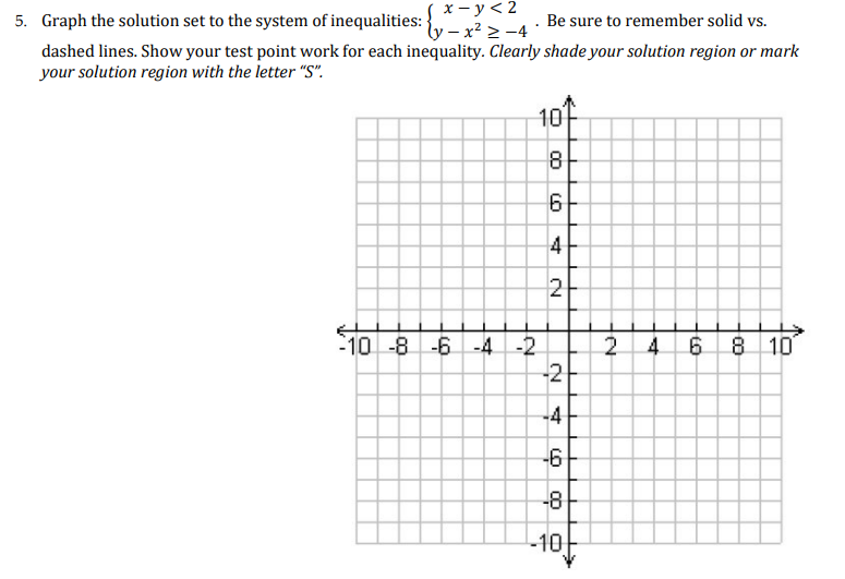 Solved 5. Graph the solution set to the system of | Chegg.com