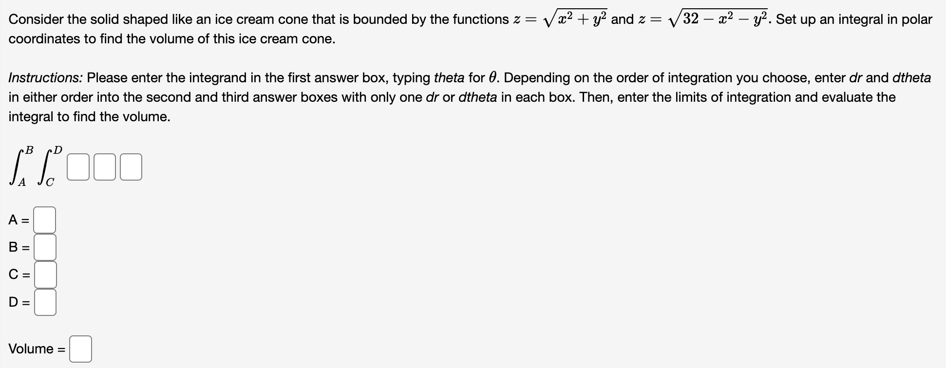 Solved Consider the solid shaped like an ice cream cone that | Chegg.com