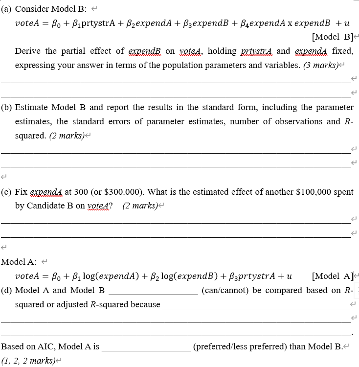 Solved Dependent Variable: VOTEA Method: Least Squares Date: | Chegg.com