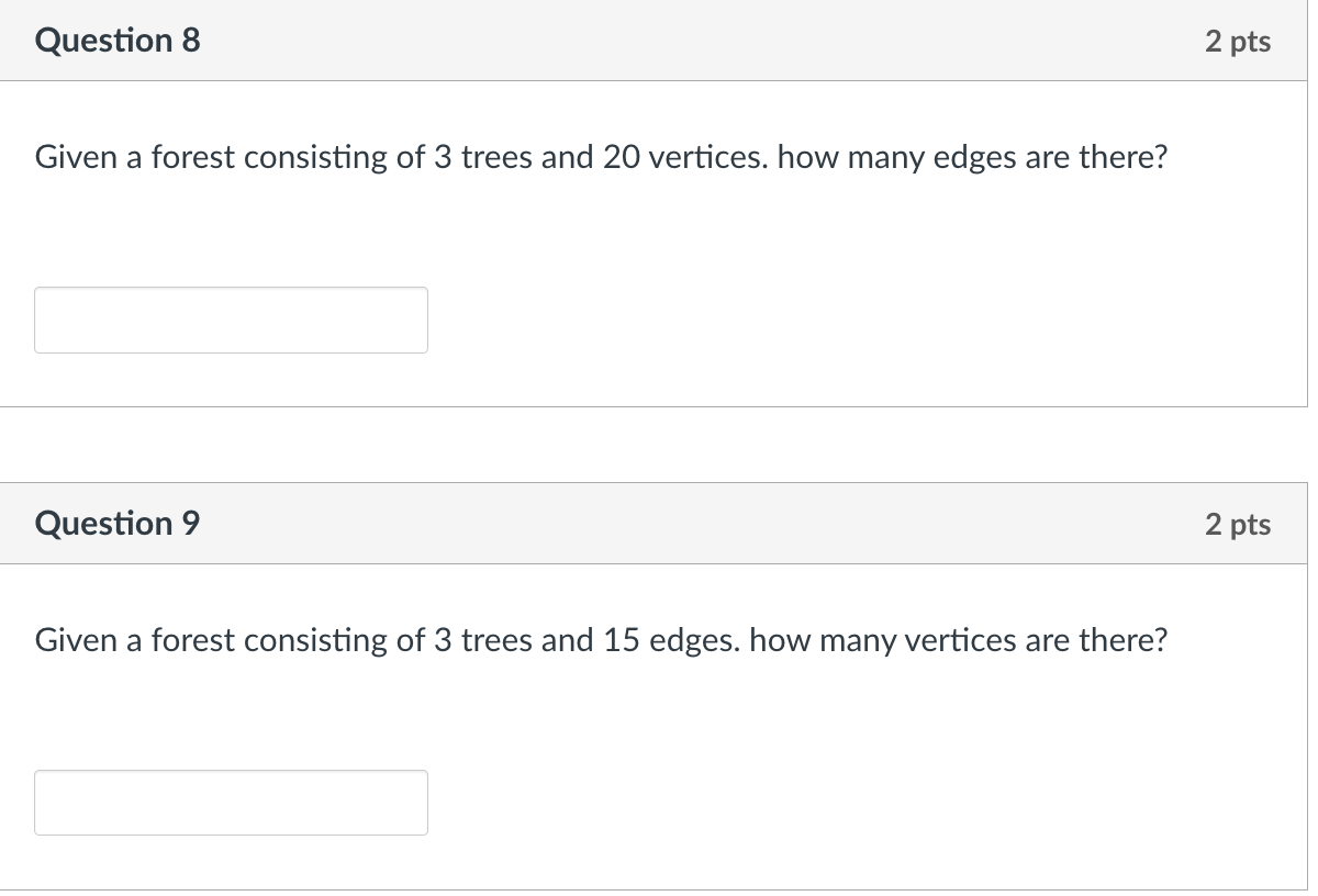 Solved Given a forest consisting of 3 trees and 20 vertices. | Chegg.com