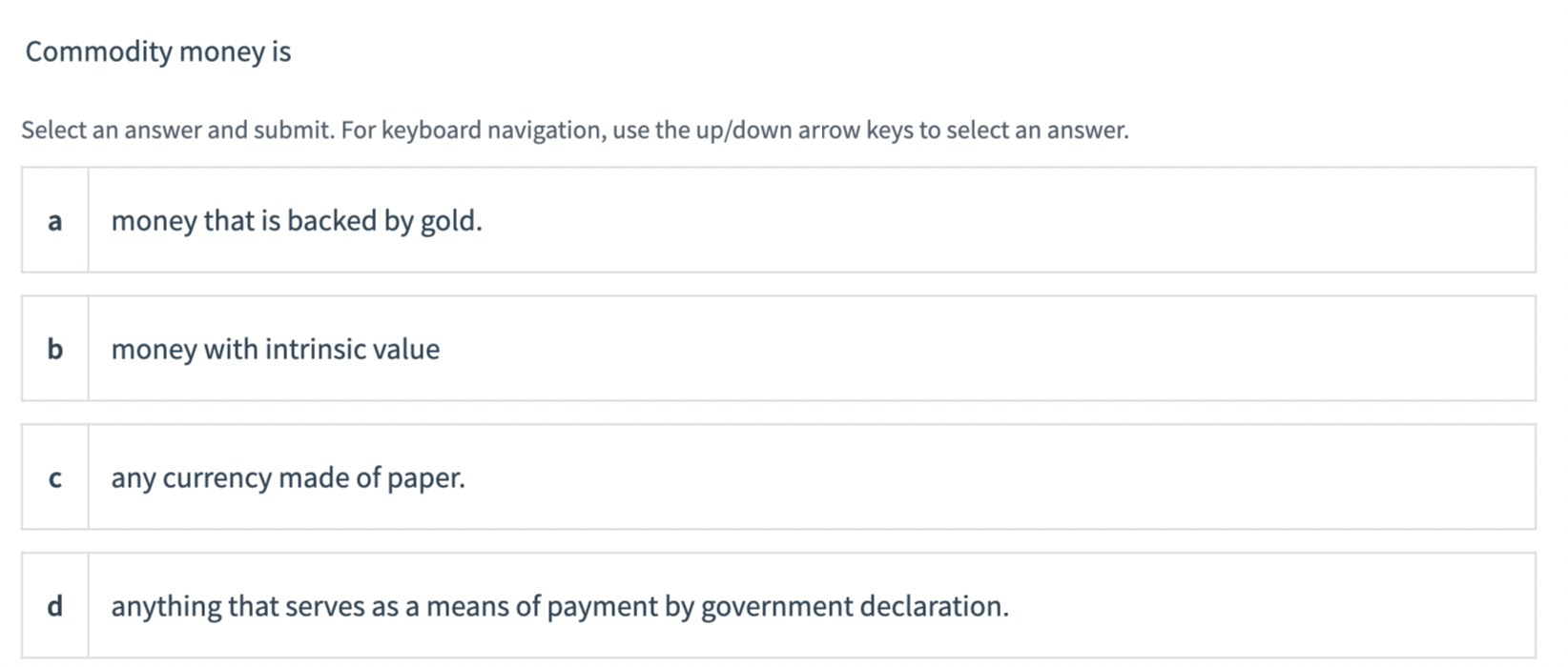 Solved Which of the following is the best example of an | Chegg.com