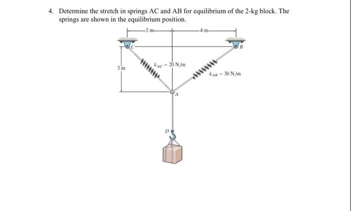 Solved Determine the stretch in springs AC and AB for | Chegg.com