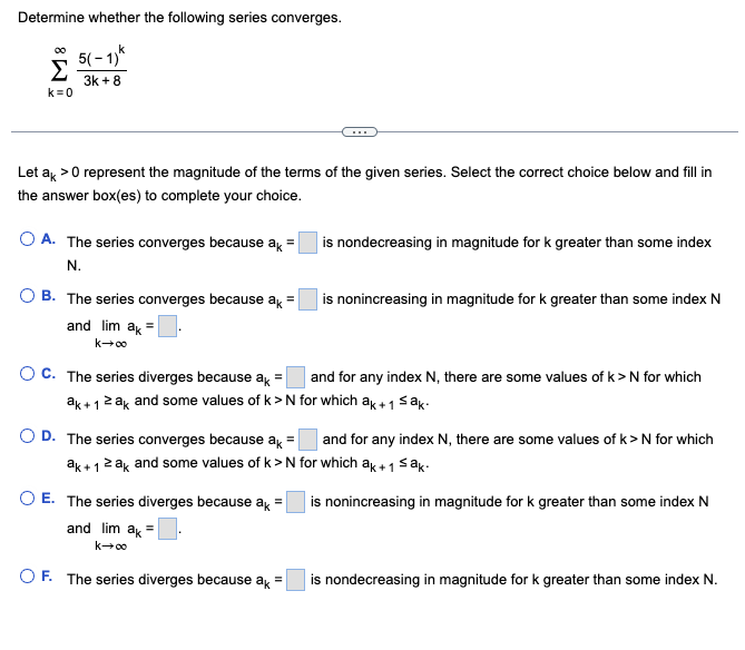 Determine whether the following series | Chegg.com