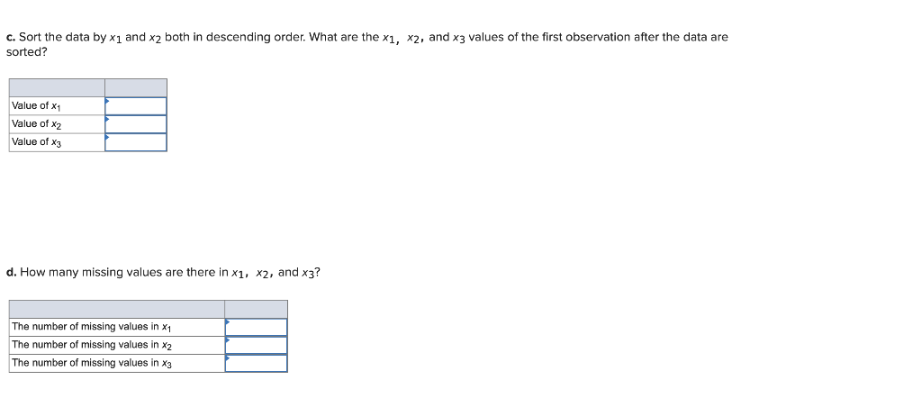 Solved The accompanying data set contains three numerical | Chegg.com