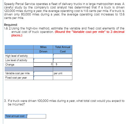 Solved Speedy Parcel Service operates a fleet of delivery | Chegg.com