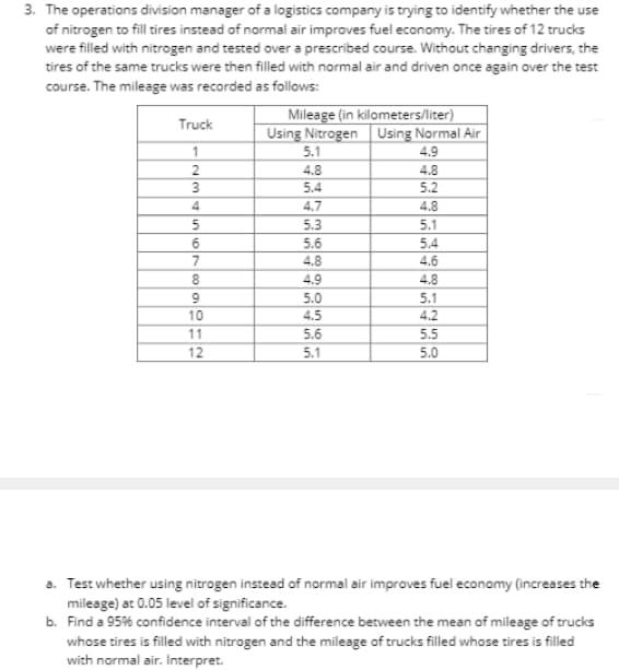 Solved 1 3. The operations division manager of a logistics | Chegg.com