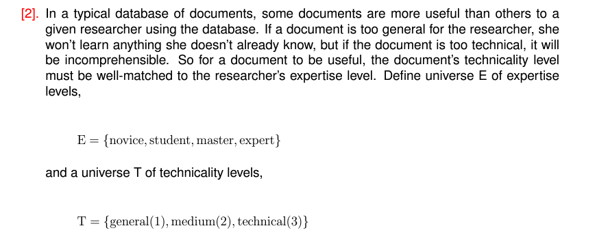 Solved [2]. In a typical database of documents, some | Chegg.com