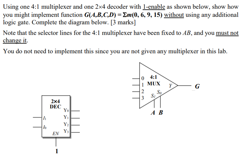 Solved Function Table of 2x4 decoder INPUTS OUTPUTS Enable | Chegg.com