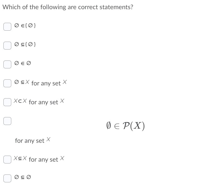 Solved XSX for any sett Which of the following are correct | Chegg.com