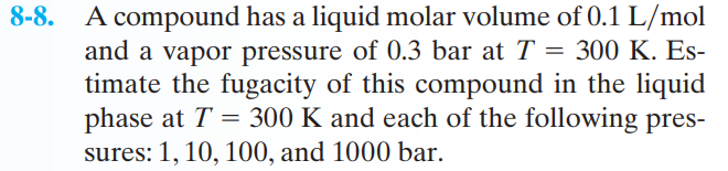 Solved 8-8. ﻿A compound has a liquid molar volume of | Chegg.com