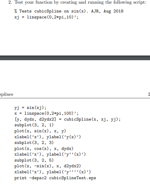 Solved 1 Parametric cubic splines Splines have many | Chegg.com