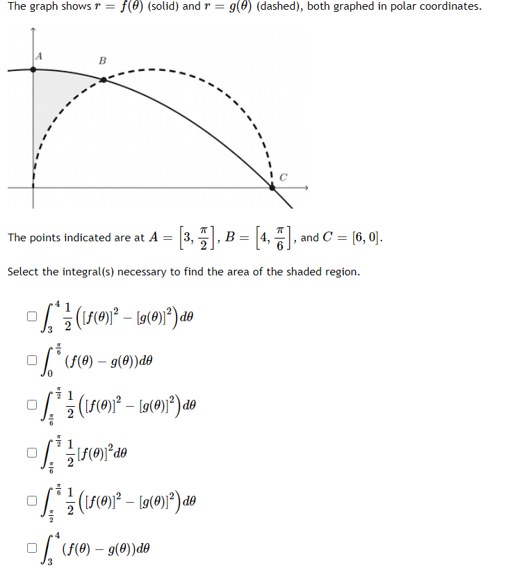 Solved The graph shows r = f) (solid) and r = g(0) (dashed), | Chegg.com
