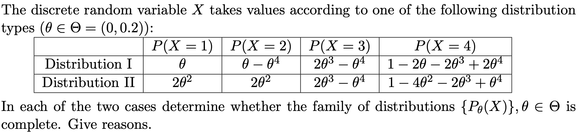 Solved The discrete random variable X takes values according | Chegg.com