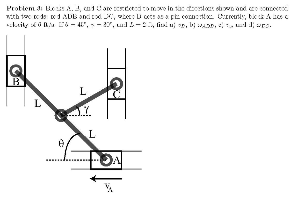 Solved Problem 3: Blocks A, B, and C are restricted to move | Chegg.com