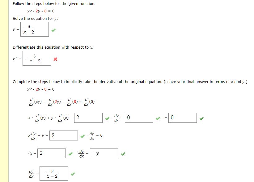 Solved Follow the steps below for the given function xy 2y- | Chegg.com