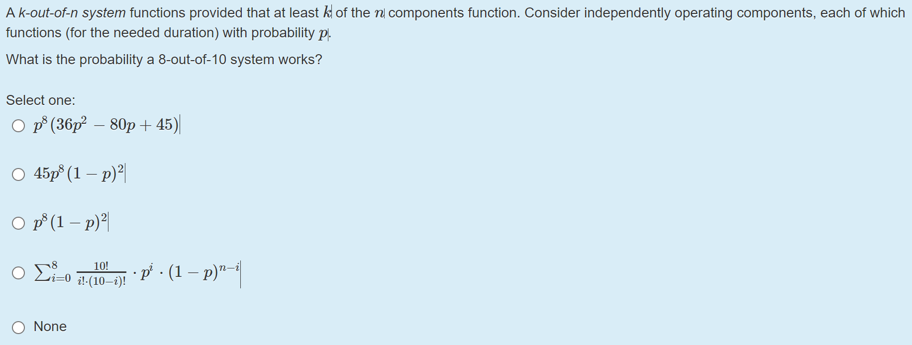 Solved Ak-out-of-n system functions provided that at least | Chegg.com