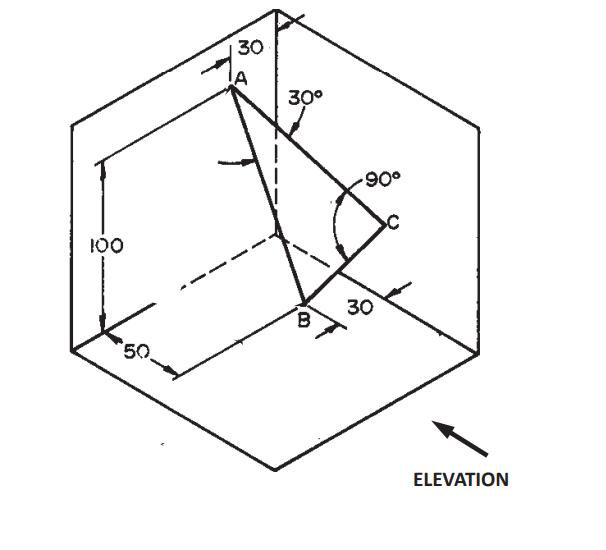 Solved Draw the full size view in First Angle Projection of | Chegg.com