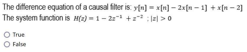 Solved The difference equation of a causal filter is: | Chegg.com