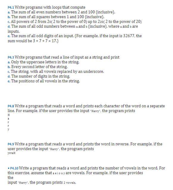 Solved P4.1 Write programs with loops that compute a. The | Chegg.com
