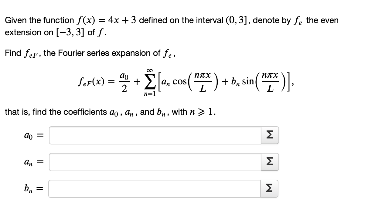 Solved Given the function f(x) = 4x + 3 defined on the | Chegg.com