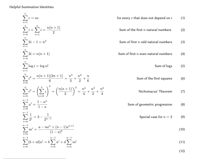 Solved Question 1 Use the summation identities on the last | Chegg.com