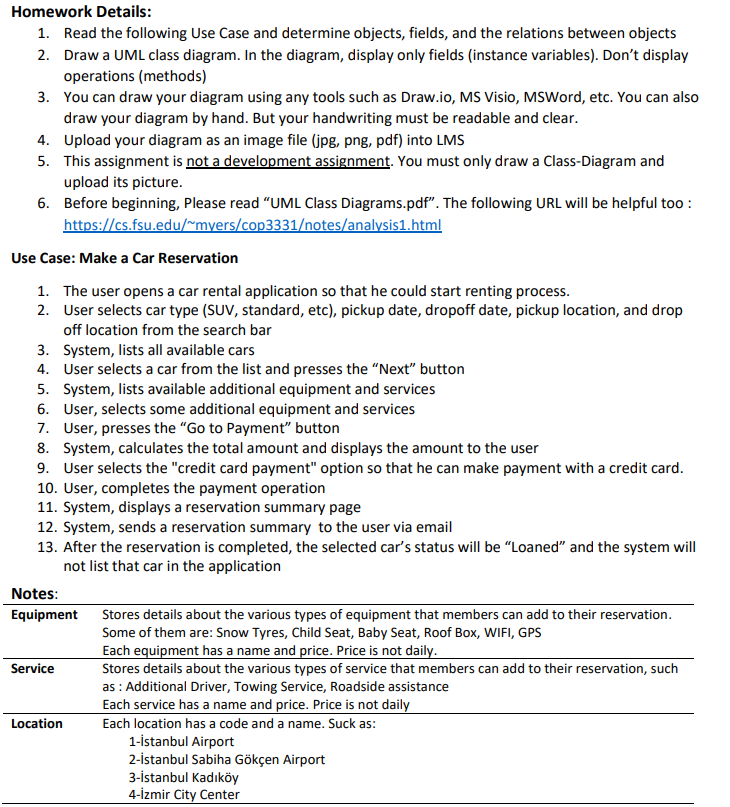Solved Homework Details: 1. Read the following Use Case and | Chegg.com
