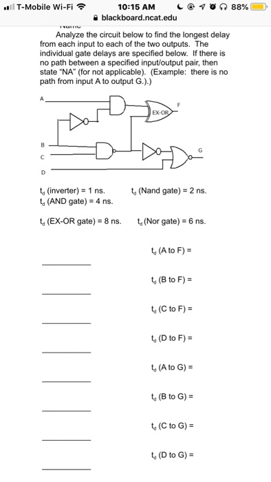 Solved T-Mobile Wi-Fi @ 88%. 10:15 AM blackboard.ncat.edu | Chegg.com