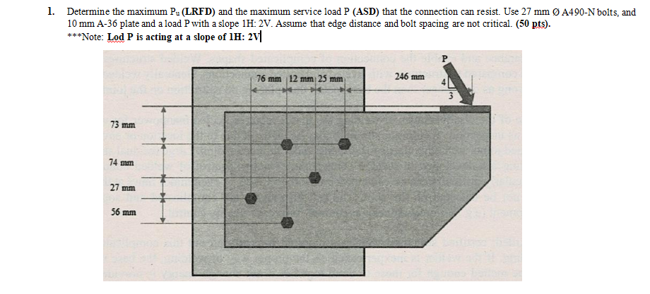 Solved 1. Determine the maximum P. (LRFD) and the maximum | Chegg.com